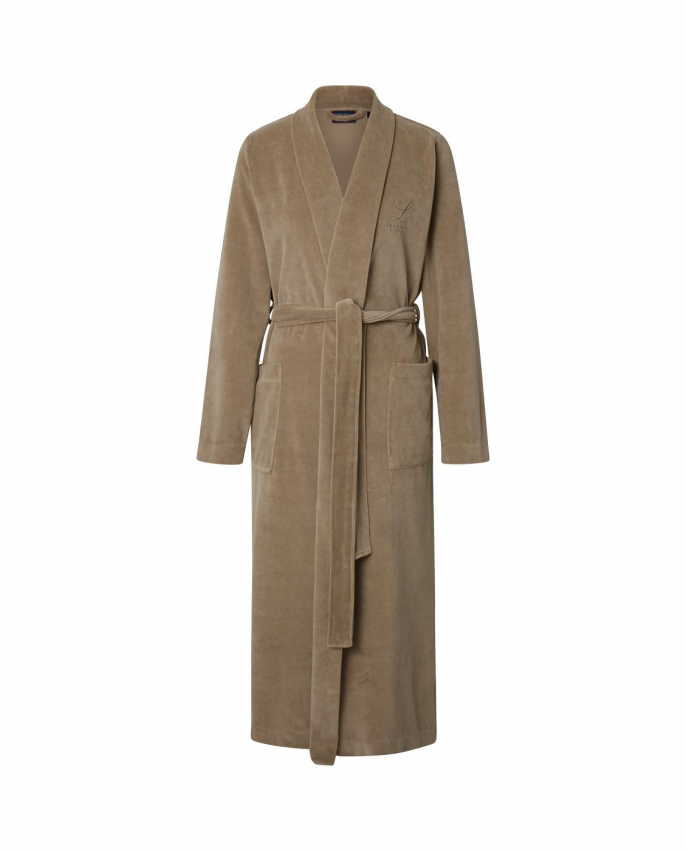 Lexington Morgonrock Aubrey Cotton Velour Beige | Sängvaruhu